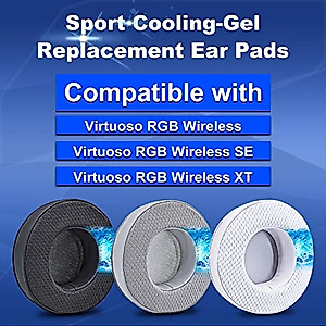 Virtuoso XT Ear Pads Replacement for Virtuoso RGB Wireless SE XT Headset, Cooling Gel, More - Softer Memory Foam, Added Thickness, Extra Durability by JESSVIT (Virtuoso XT Cooling Gel Earpads White)
