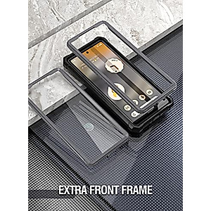 Poetic Guardian 6FT Drop Tested Case for Pixel 6A 5G - Built-in Screen Protector, Full Body Hybrid Shockproof, Black/Clear