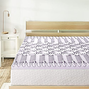 Mellow 2 Inch 5-Zone Memory Foam, Soothing Lavender Infusion, Twin Mattress Topper