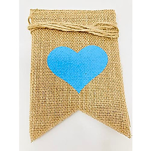 Shimmer Anna Shine Sweet Baby Boy Burlap Banner for Baby Shower Decorations and Gender Reveal Party (Blue)