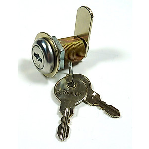 4/Pk 7/8" Cam Lock Double Bitted with 6-Disc Tumbler, Keyed Alike with 2 Keys for Cabinets, Drawers, Pinball Games