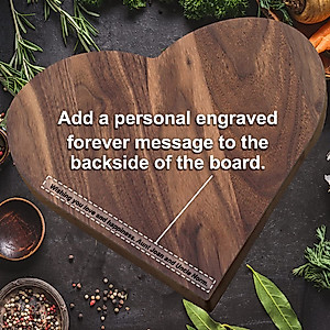 Personalized Cutting Board Wedding Gift Beautifully Engraved Heart Design Walnut Maple Cherry Customized Bride Groom Unique Display Newlywed Couple Marriage Parents Anniversary Housewarming Christmas
