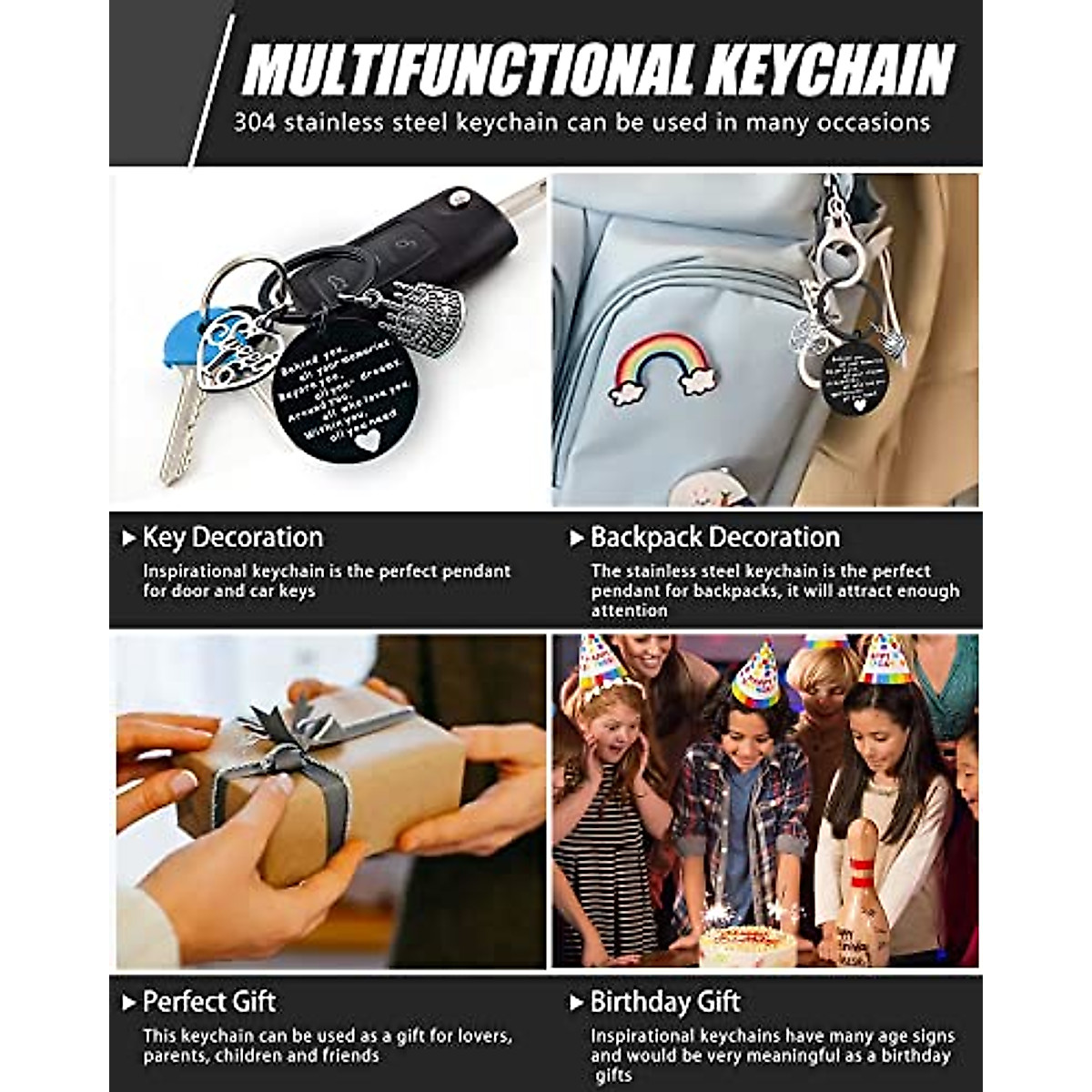 Yangling Sweet 16 Keychain,Sweet Sixteen Birthday Jewelry Gift Happy Birthday Keychain Inspirational Gifts For Girls Boys Birthday, Silver, Small