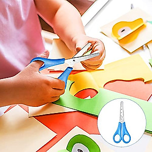 Elesunory 50 Pack Scissors Bulk for Kids, 5 Inch Kids Scissors, Blunt Tip Bulk Scissors for School Kids, Soft Grip Kid Scissor for School Classroom Students Craft(Pink, Blue)