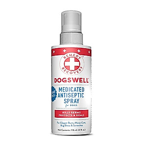 DOGSWELL Remedy + Recovery Medicated Antiseptic Spray for Dogs, 4 oz. (Packaging May Vary)