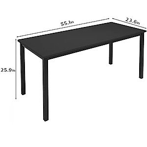 sogesfurniture 55.1 inches Office Desk Computer Desk Gaming Desk Computer Table Sturdy Writing Workstation for Home Office, Black