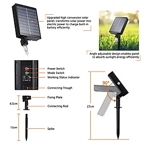 Toodour Solar Lights Outdoor, 317 LED 10ft x 9 Solar Garden Lights with 12" Topper Star, 8 Lighting Modes Waterproof Star Fairy Lights for Garden, Patio, Wedding, Party Decoration (White)