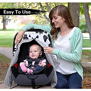Car Seat Covers for Babies, Breathable Infant Car Seat Cover Baby Car Seat Cover Carseat Canopy with Peekaboo Opening, Newborn Universal Fit Car Seat Cover Baby Essentials for Winter