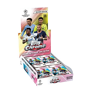 2021-22 Topps UEFA Champions League Chrome Soccer Hobby Box (18 Packs/4 Cards: 1 Auto)