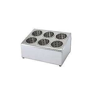 Stainless Steel 6 Hole Flatware Holder