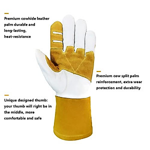 Intra-FIT Cowhide MIG Welding Gloves Long Cuff, EN388-2132X, EN407-413X4X, EN12477 TYPE A