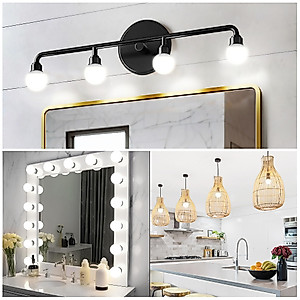 G25 LED Vanity Light Bulbs, 100W LED Globe Bulb Equivalent, 9W LED Vanity Bulbs for Bathroom, 5000K Daylight White 900LM, E26 Base Round Makeup Mirror Bathroom Lights Bulb Décor Lighting, 4 Pack