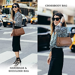 AMELIE GALANTI Small Medium Size Crossbody Bag purse for Women,leather Shoulder handbag with Adjustable Strap (991706-BEIGE)