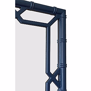 SORBARIA Bamboo-Look Solid Wood Window Pane Mirror 23" X 31" - Blue