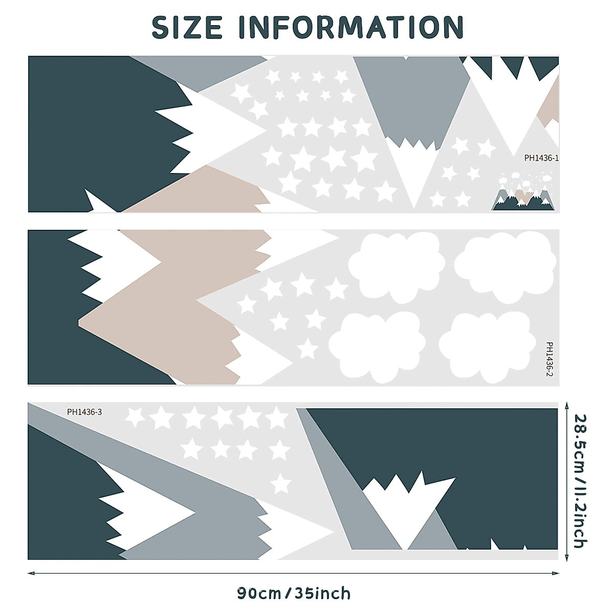 Mountain Wall Decal Mountain Wall Decor Stickers Adhesive Mountain Wall Stickers Nursery Star and Cloud Wall Art Decals Baby Nursery Wall Murals for Boys or Girls Bedroom Nursery Living Room Decor