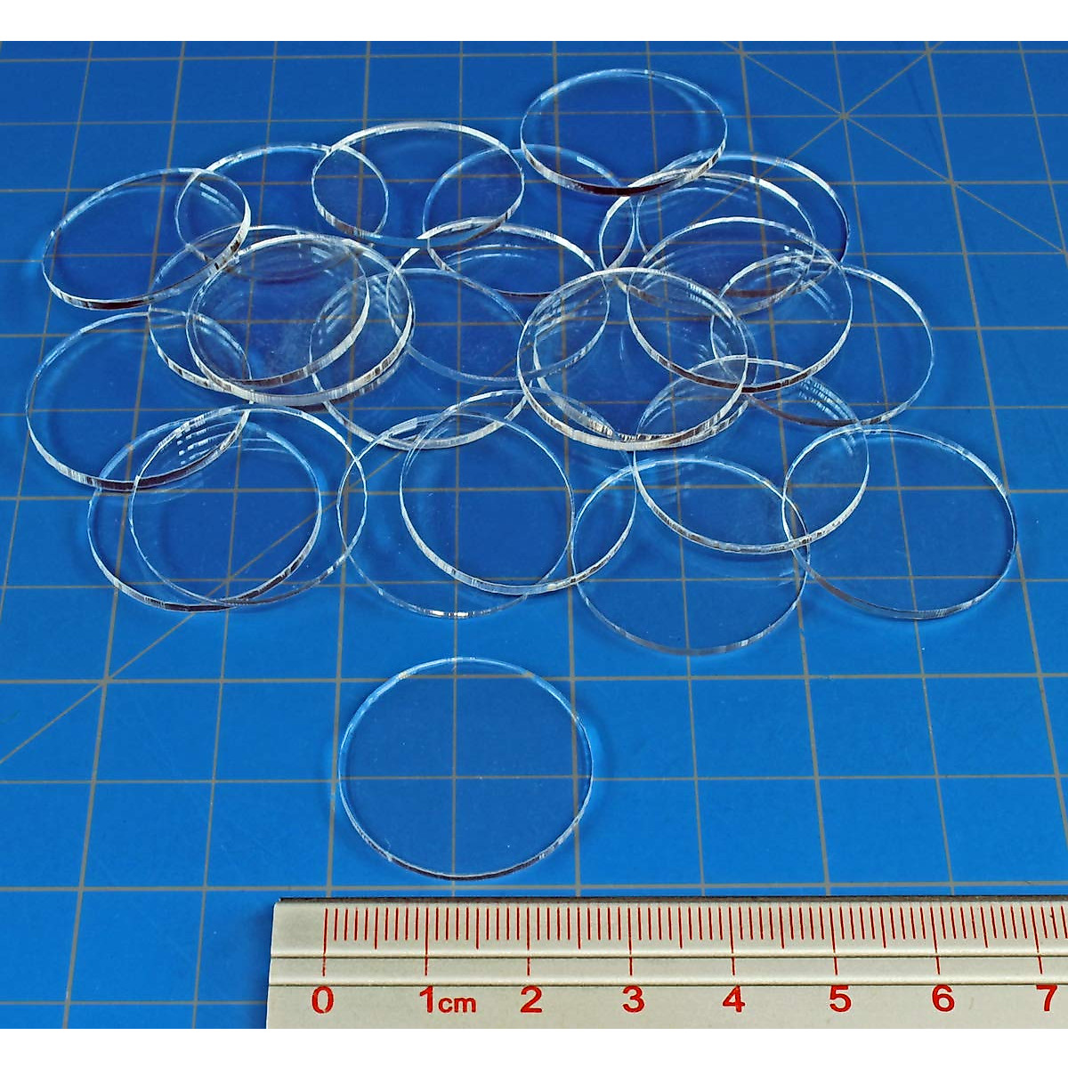 LITKO Round Bases | 27mm Circle | Compatible with Star Wars: Legion | Pack of 25 | (1.5mm Clear Acrylic)