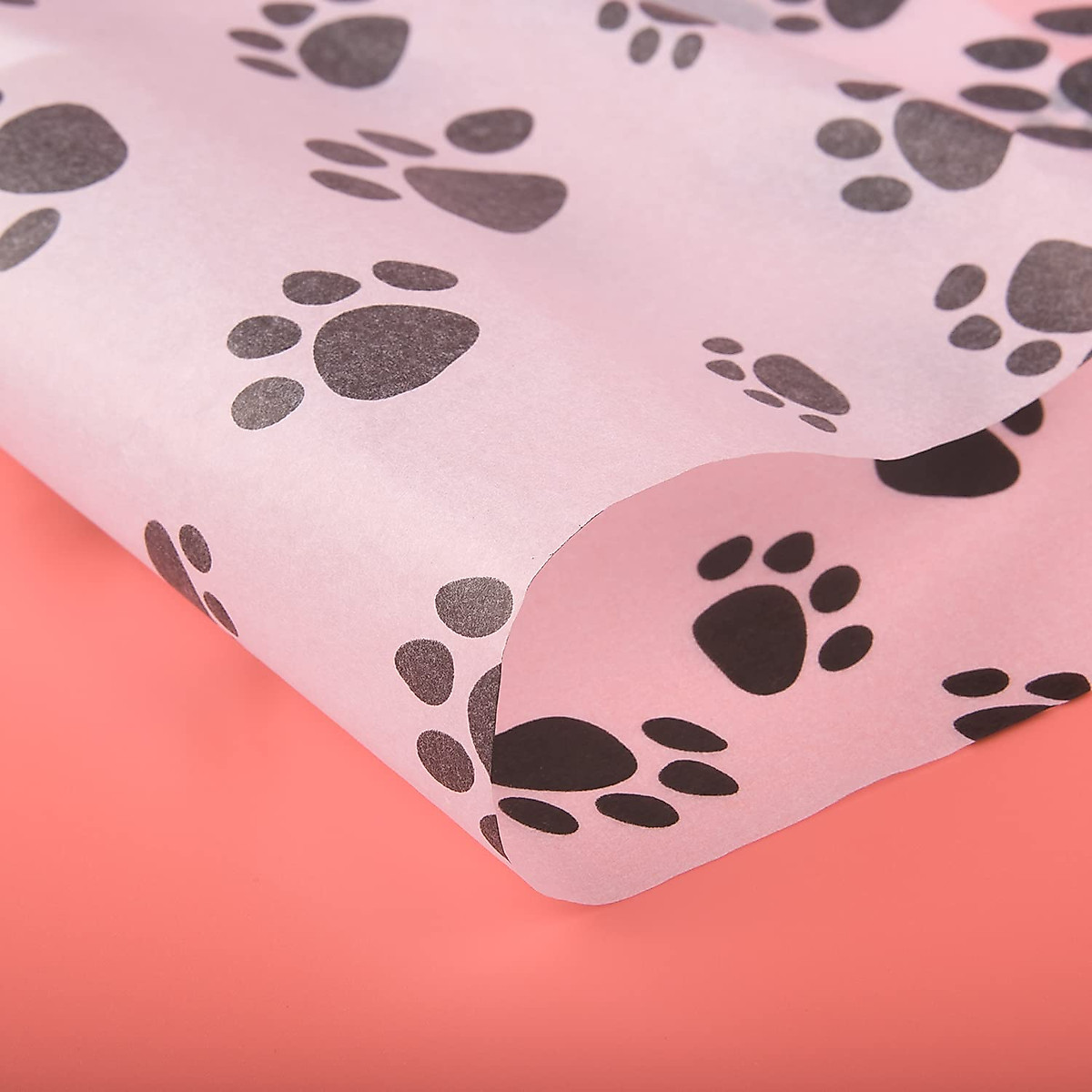 Berolle 30 Sheets Paw Print Tissue Paper Gift Wrapping Tissue Paper for Weddings Birthday Party Baby Showers DIY Crafts