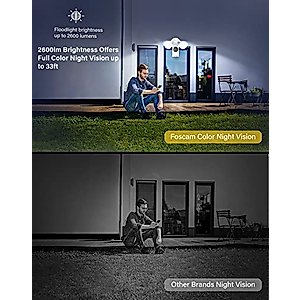 FOSCAM 2.4G/5GHz WiFi Floodlight Camera with Siren Alarm, 2K/4MP Outdoor IP Security Camera, 2-Way Audio, IP65, AI Detection, 2600lm Brightness (Existing Outdoor Wiring & Junction Box Required), FLC