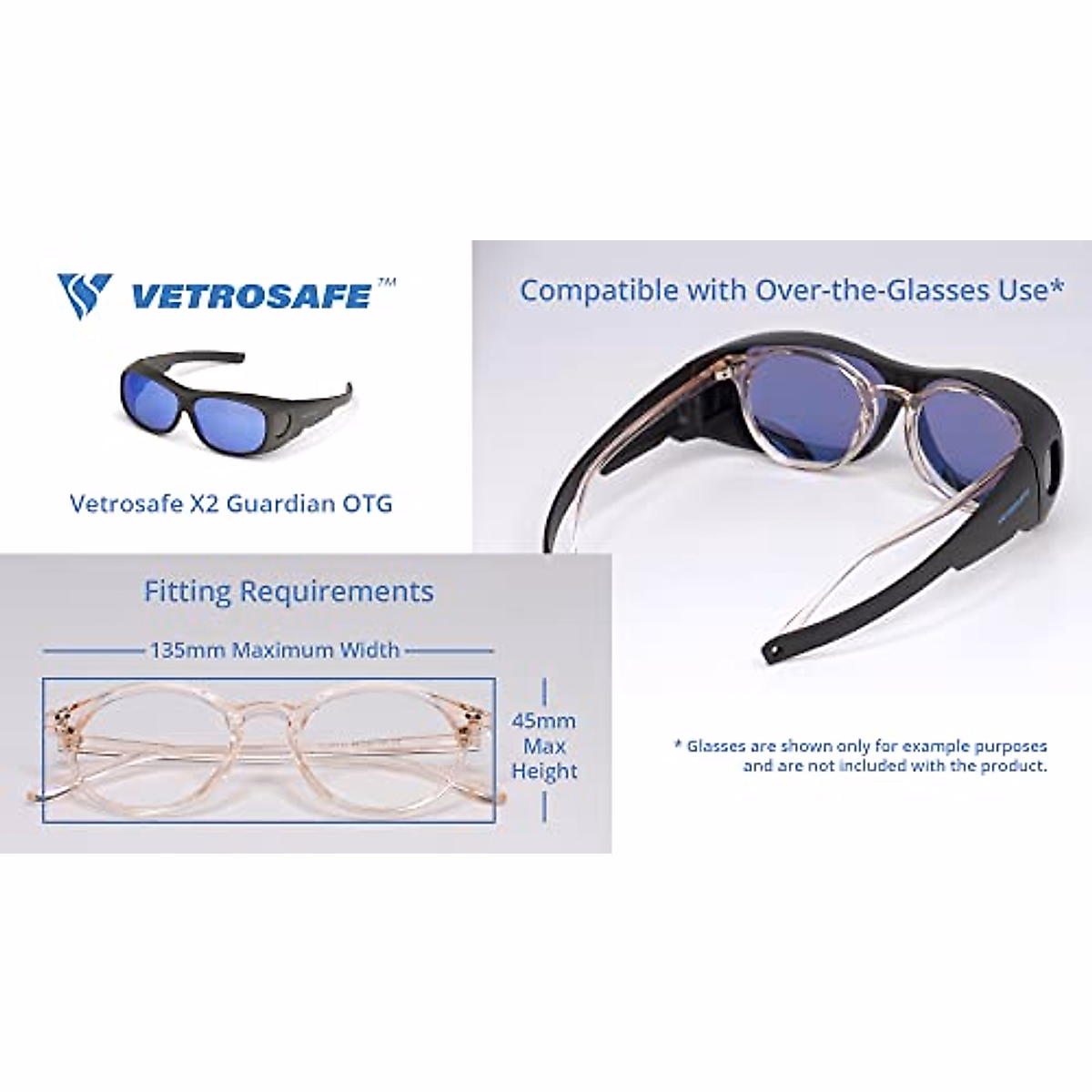 VetroSafe® Guardian OTG Glassblowing Safety Glasses Shade 3 (Didymium-Alternative Polycarbonate Lens) for Lampworking, Flameworking, Glassblowing