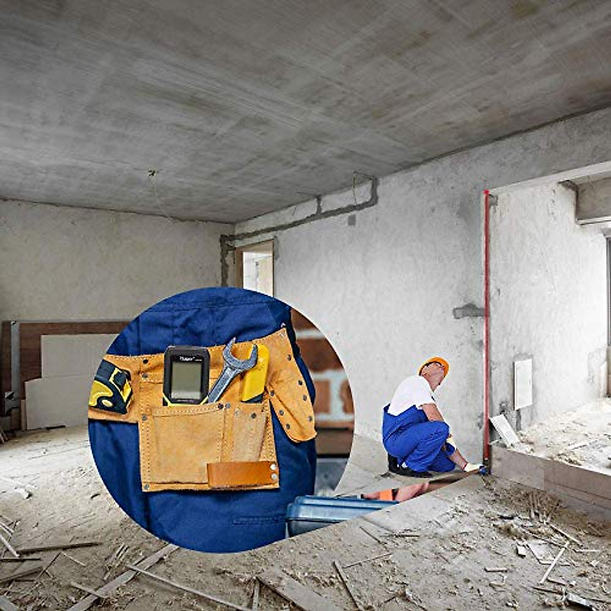 Huepar Laser Distance Meter 393Ft with Li-ion Battery & Electric Angle Sensor, Backlit LCD Laser Measure M/in/Ft with High Accuracy Multi-Measurement Modes, Pythagorean, Distance, Area&Volume-LM120A