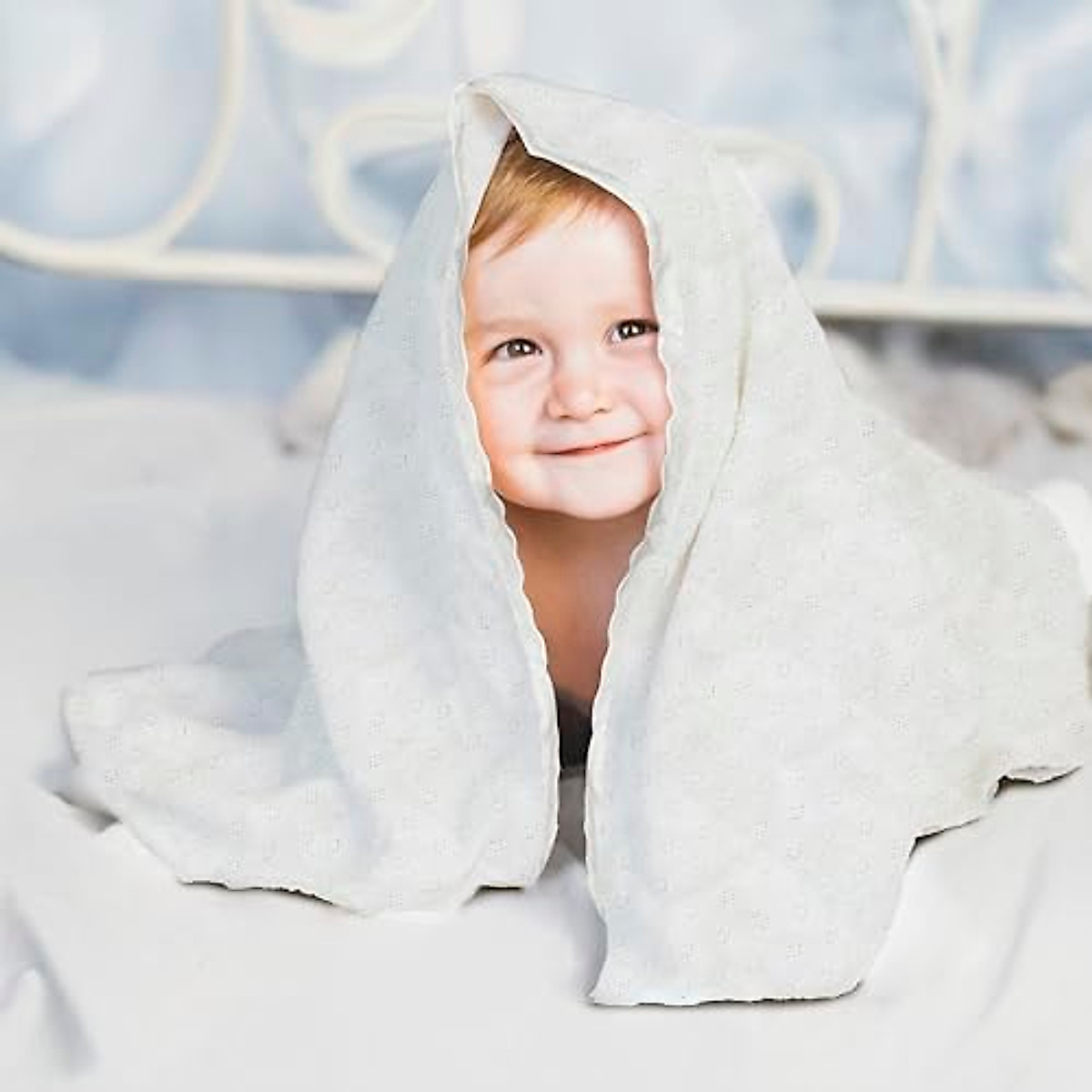 Swaddle Blanket - Baby Essentials | Baptism Christening Dedication Receiving Blankets Baby Wrap for Infant Newborns - Newborn Essentials Must Haves - 100% Viscose Shawls, 80 x 110 cm - White