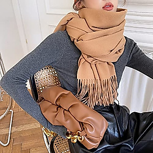 iCuviy Fall Large Soft Camel Pashmina Shawls and Wraps Thick Scarfs for Women Christmas Gifts Warm Winter Cashmere Feel Extra Long Women Wool Scarfs for Evening Dress