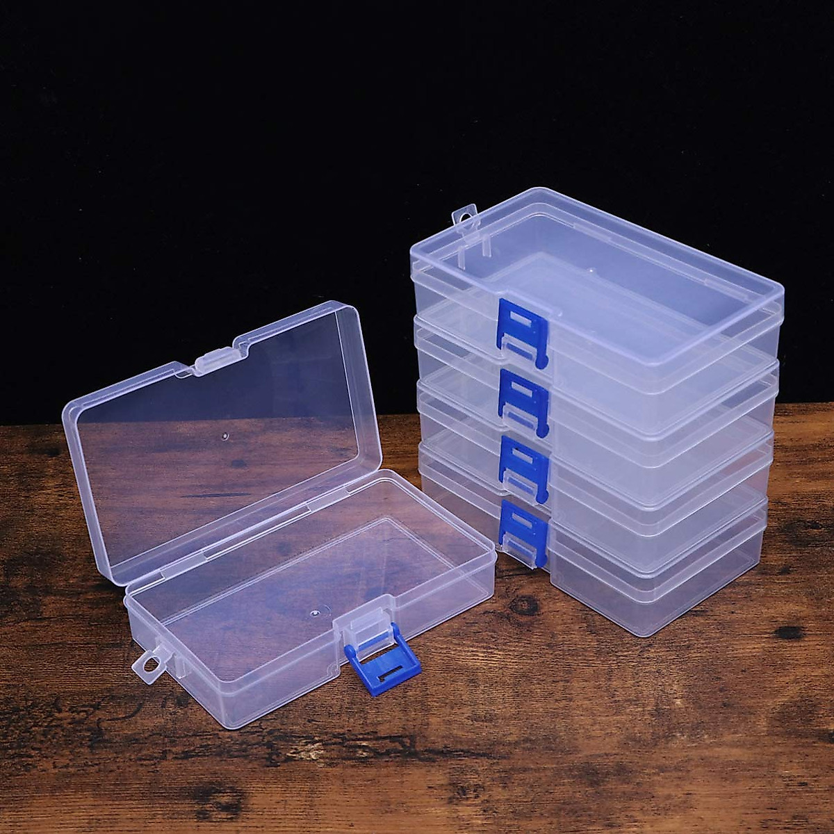 NUOBESTY 10pcs Plastic Storage Box Clear Single Compartment Clear Plastic Jewelry Box Organizer Bead Storage Containers for Small Items Crafts Jewelry Hardware