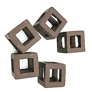 XMHF Ceramic Aquarium Small Fish Shrimp Crayfish Breeding Cube Block Shelter 5 Pcs