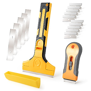 Gomake Razor Blade Scraper Tool Wall Paint Window Glass Scraper with Extra Razor Blades for Sticker,Glue,Paint,Adhesives Removal,Glass Top Stove Cleaning
