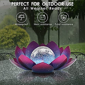 QZZP Garden Solar Lights Outdoor Decor Waterproof Lotus Flower Solar Lights Garden Decor Yard Lawn Solar Lights Outdoor Decorations for Patio Table Lamp