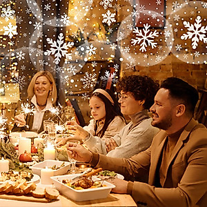 (2021 Version) Christmas Snowflake Projector Lights, 180°Rotating LED Snowfall Projection Outdoor Lights Outdoor Indoor, Waterproof LED Snow Falling Projector for Patio, Garden, Party