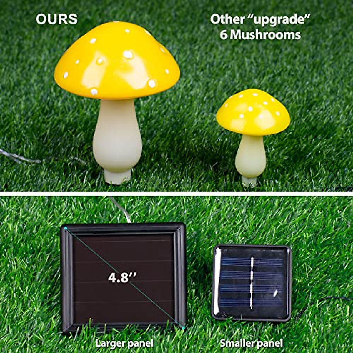 Timeflies Outdoor Solar Garden Lights, Yard Decorations Mushroom -1Pack 3 Mushroom