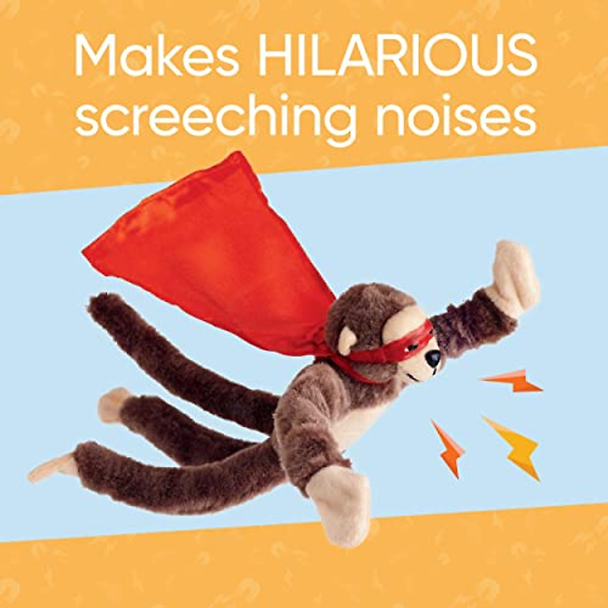 Set of 3 Flying Flingshot Howler Monkeys Plush Toys with Sound, 11.5''H