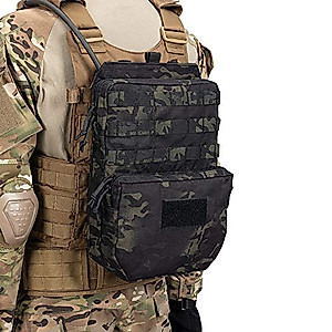 EXCELLENT ELITE SPANKER Tactical MOLLE Hydration Pack for 3L Hydration Water Bladder Molle Vest Accessory (Multicam Black)