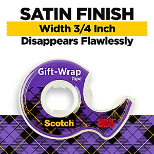 Scotch Gift Wrap Tape, 6 Rolls, The Go-To Tape for the Holidays, 3/4 x 650 Inches, Dispensered (615-GW)