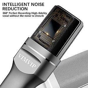 VIMVIP USB Microphone, Microphone for Computer USB Mic for PC Desktop Laptop Condenser Microphone to Recording Podcast Gaming Streaming YouTube