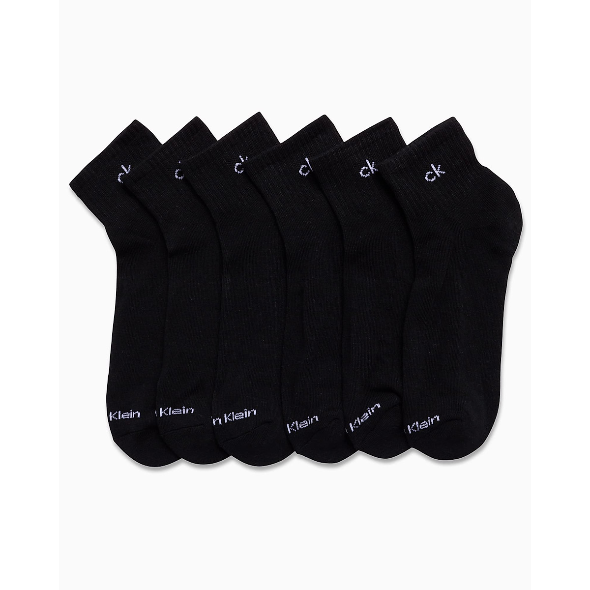 Calvin Klein Men's Socks - Cushioned Above Ankle Athletic Mini-Crew Socks (6 Pack), Size 7-12, Solid Black