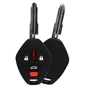 KeyGuardz Keyless Entry Remote Car Key Fob Outer Shell Cover Rubber Protective Case For Mitsubishi (Pack of 2)