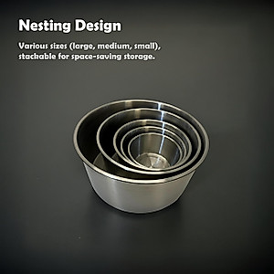 EleganceEssentials Stainless steel food storage containers leak proof & airtight lids for Kitchen,stainless steel bowl,meal prep lunch box,freezer and microwave safe (5-piece)