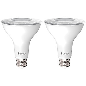 Sunco 2 Pack PAR30 LED Bulbs, 1200 Lumens High Brightness Flood Light Indoor, 75W Equivalent 11W, Dimmable, 2700K Soft White, E26 Medium Base, Exterior, Wet Rated - UL