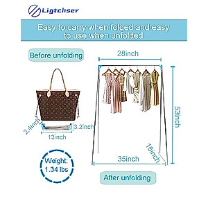 Ligtchser Portable Travel Garment Rack,Folding Clothes Rack for Dance,Travel,Camping, Drying,RV, Indoor,Outdoor. A Collapsible Mini Clothing Rack.