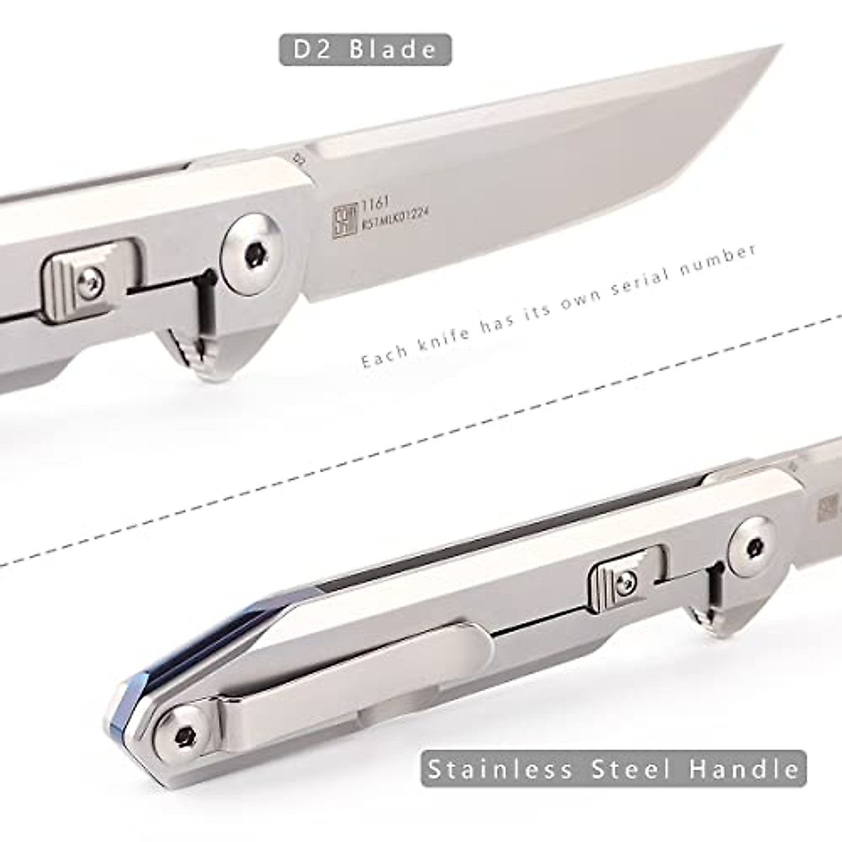 Sanrenmu 1161 EDC Pocket Folding Knife D2 Tanto Blade Survival Knife Frame Lock