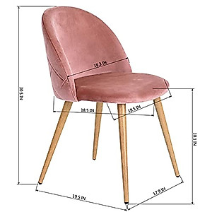 ExAchat A Set of 2/4/6 Velvet-Backed upholstered Dining Chairs with a Simple and Stylish Design, which can Perfectly Match Your Dining Room, Living Room or Bedroom. (2, Pink)
