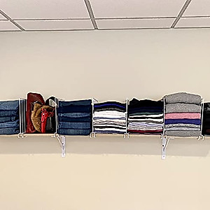 Evelots 8 Pack Wood Shelf Divider/Organizer-Closet/Cabinet-Bedroom/Office-No Tools