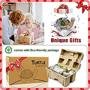 Nacome Solar Garden Outdoor Statues Turtle with Succulent and 7 LED Lights - Outdoor Lawn Decor Garden Tortoise Statue for Patio, Balcony, Yard, Lawn Ornament - Unique Housewarming Gifts