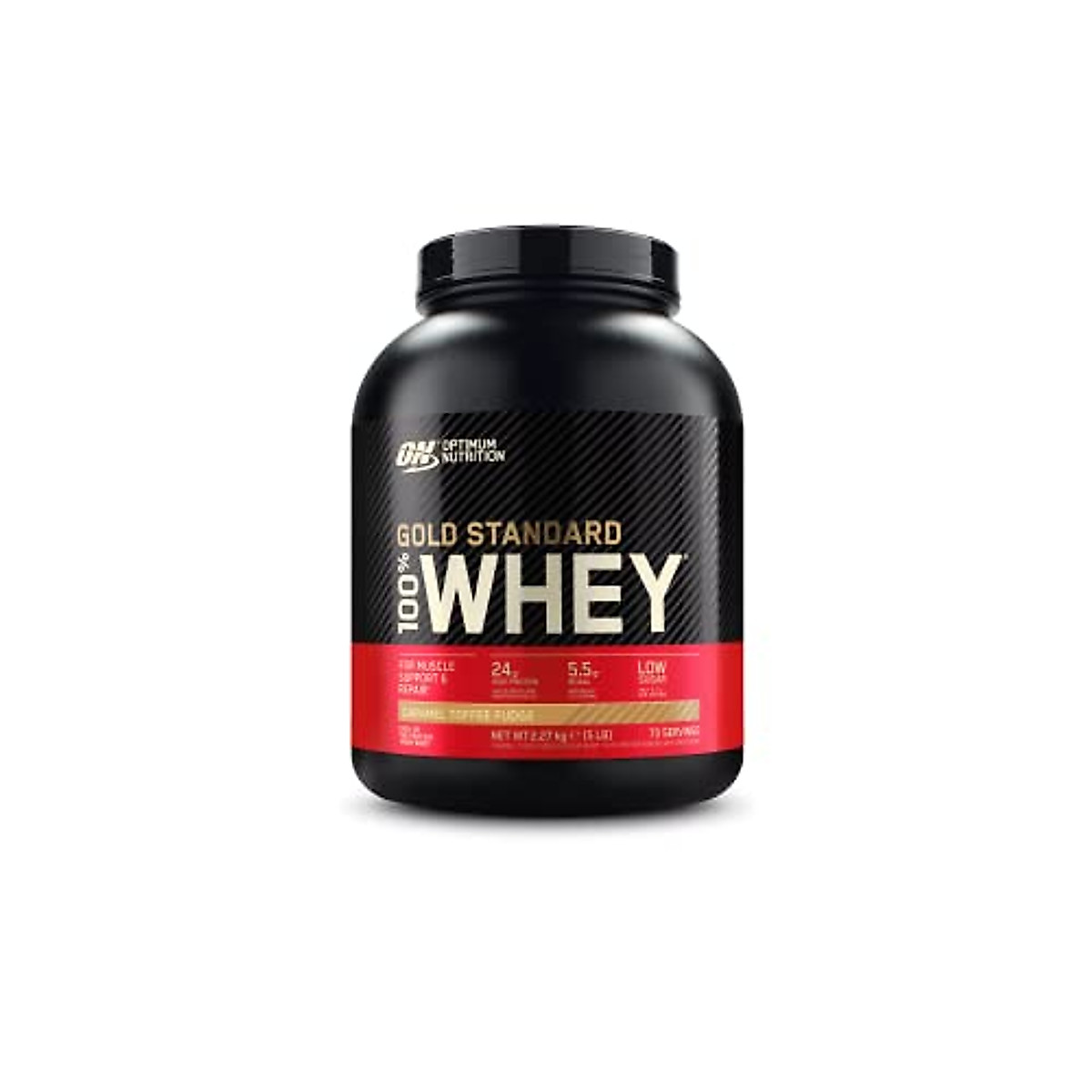 Optimum Nutrition 100% Whey Gold Standard, Caramel Toffee Fudge, 5 Pound