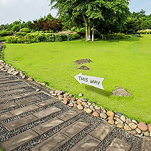 Blank Arrow Signs with Stakes 3 Pack 17 x 6 Inches Wedding Directional Yard Signs with Stakes, This Way Arrow Yard Signs Birthday Party Signs Arrow