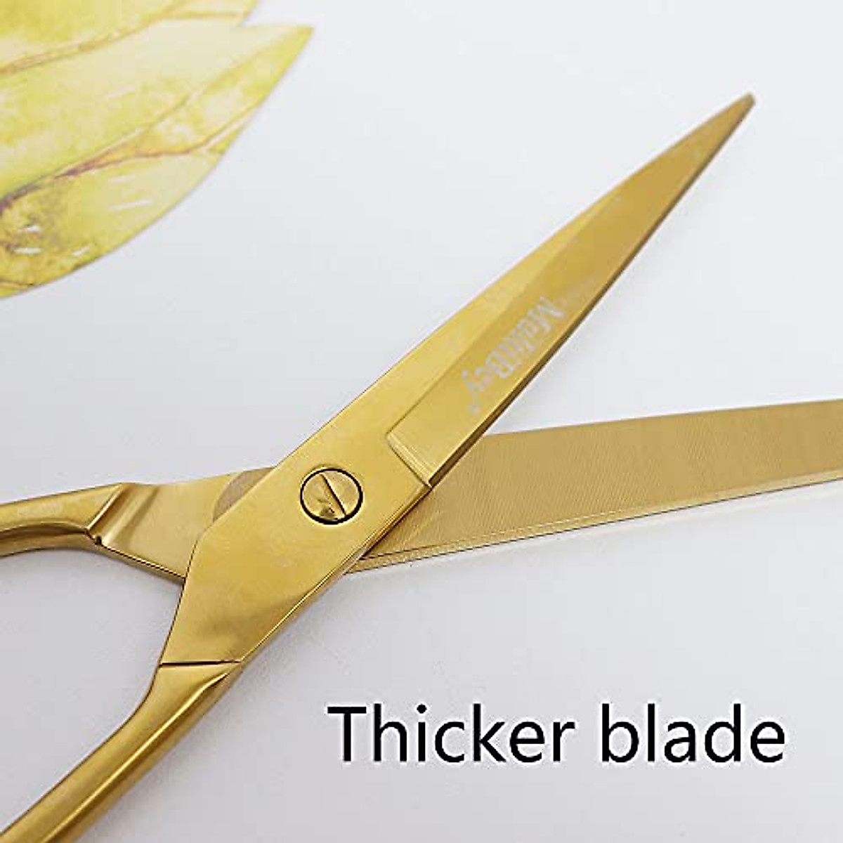 Buqoo Scissors Gold, 7 in, sharp, left hand/right hand. Gold Scissors Can Be Used As a Gift for Craft Lovers (With Gift Box)