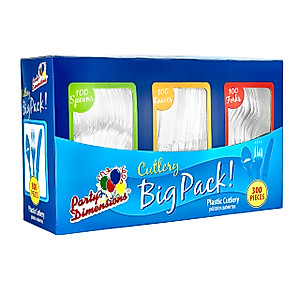 Party Dimensions 300 Count Cutlery Combo Box, Clear, Combo Box, Clear 300 Count