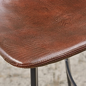 Christopher Knight Home Dax Barstools, 2-Pcs Set, Snake Skin Brown